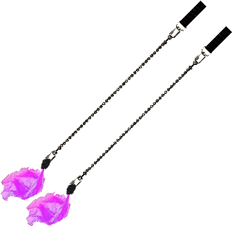 FireToys - Practice Poi Spiral Flag Purple Ball Chain 40cm Double